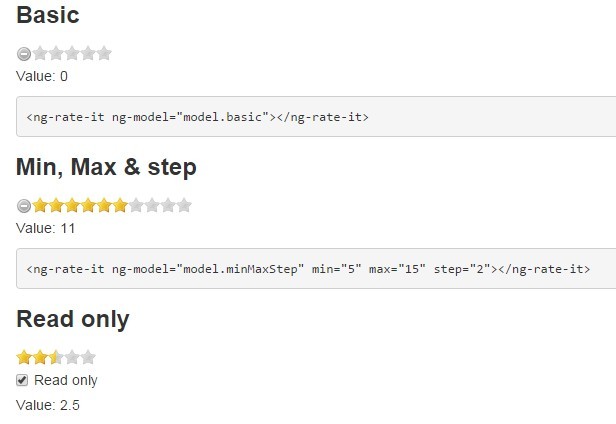 Customizable Angularjs Star Rating Directive Rateit Angular Script 8825