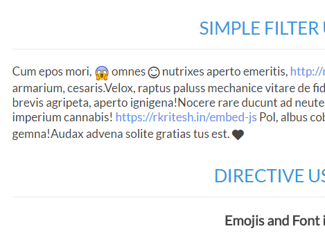 AngularJS Filter / Directive For Converting Text Into Emoticons - ngEmbed | Angular Script