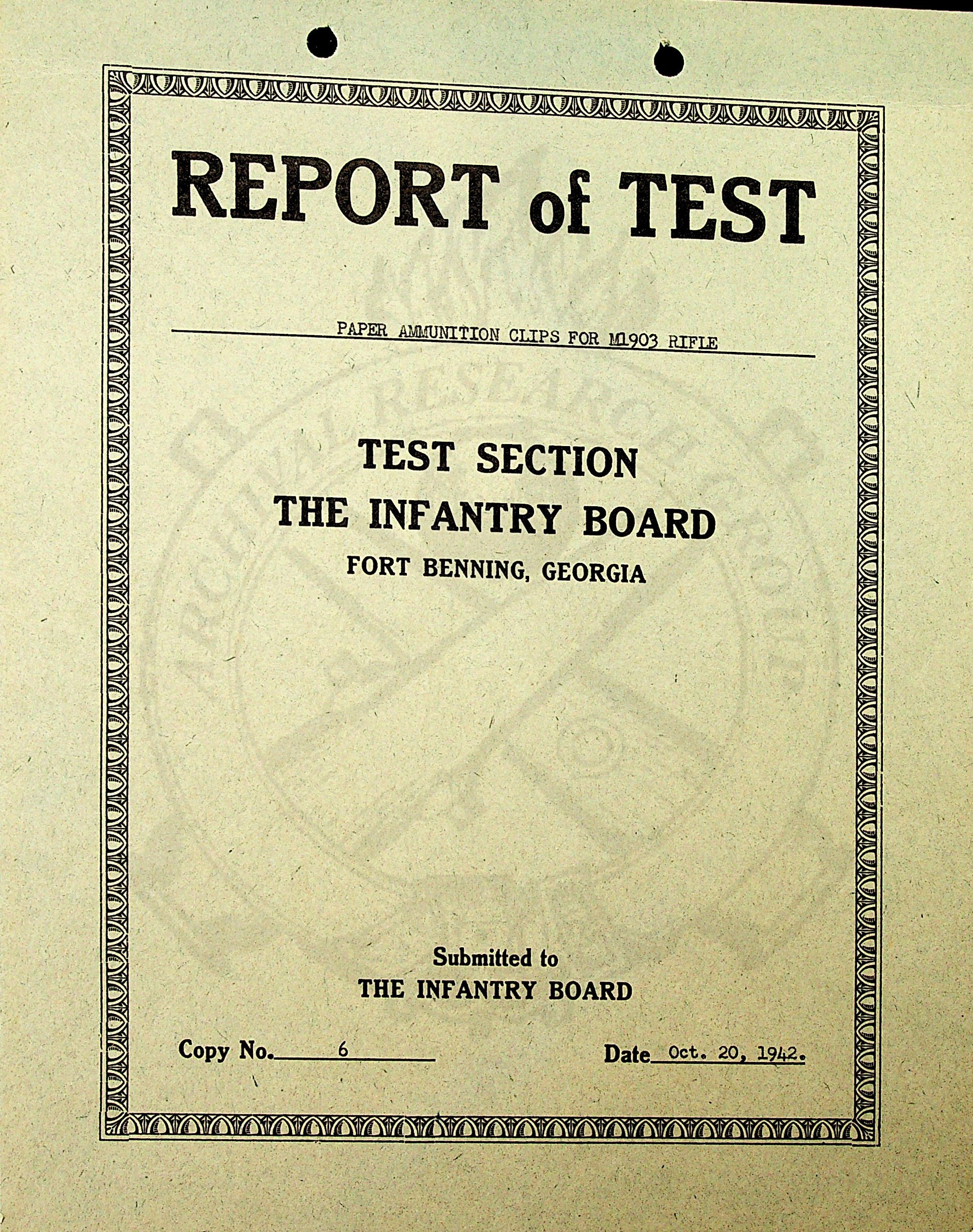» Paper Ammunition Clips for M1903 Rifle