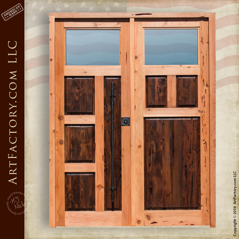 Custom Contemporary Double Doors: Handcrafted Fine Art Design