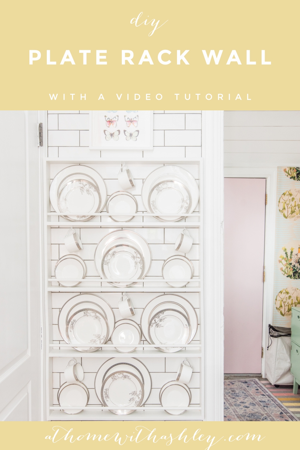 DIY Plate Rack Wall - at home with Ashley
