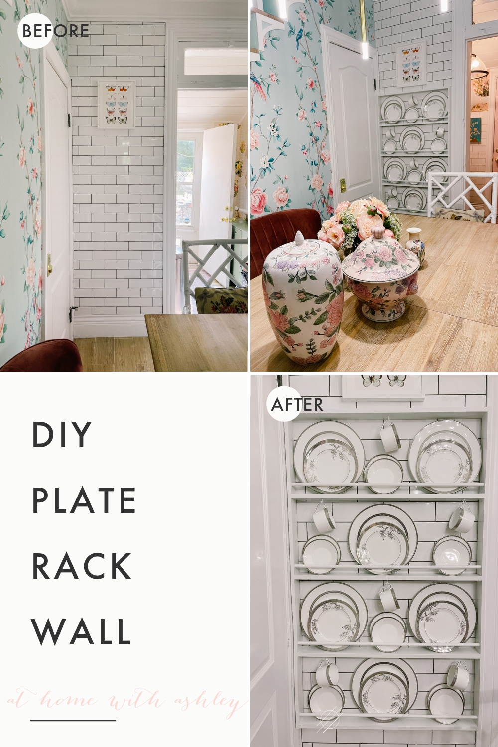 DIY Plate Rack Wall - at home with Ashley