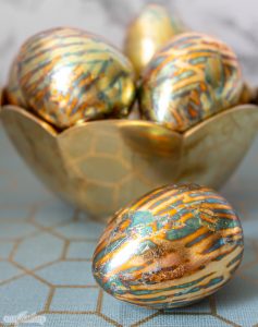Aged Copper Easter Eggs Bring a High End Glam Look to Easter