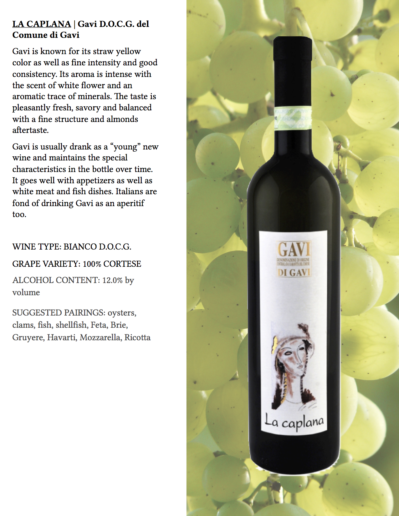 La Caplana-Gavi di Gavi DOCG – AWE