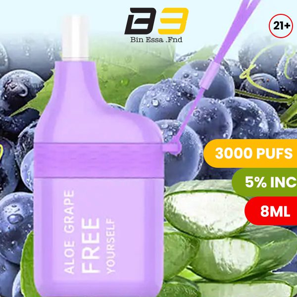 FREETON 3000 PUFFS 5 % - ALOE GRAPE - BIN ESSA KUWAIT : مؤسسة بن عيسى