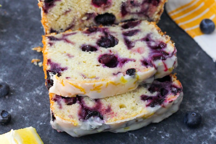 Lemon Blueberry Bread with Lemon Glaze I Baker Bettie