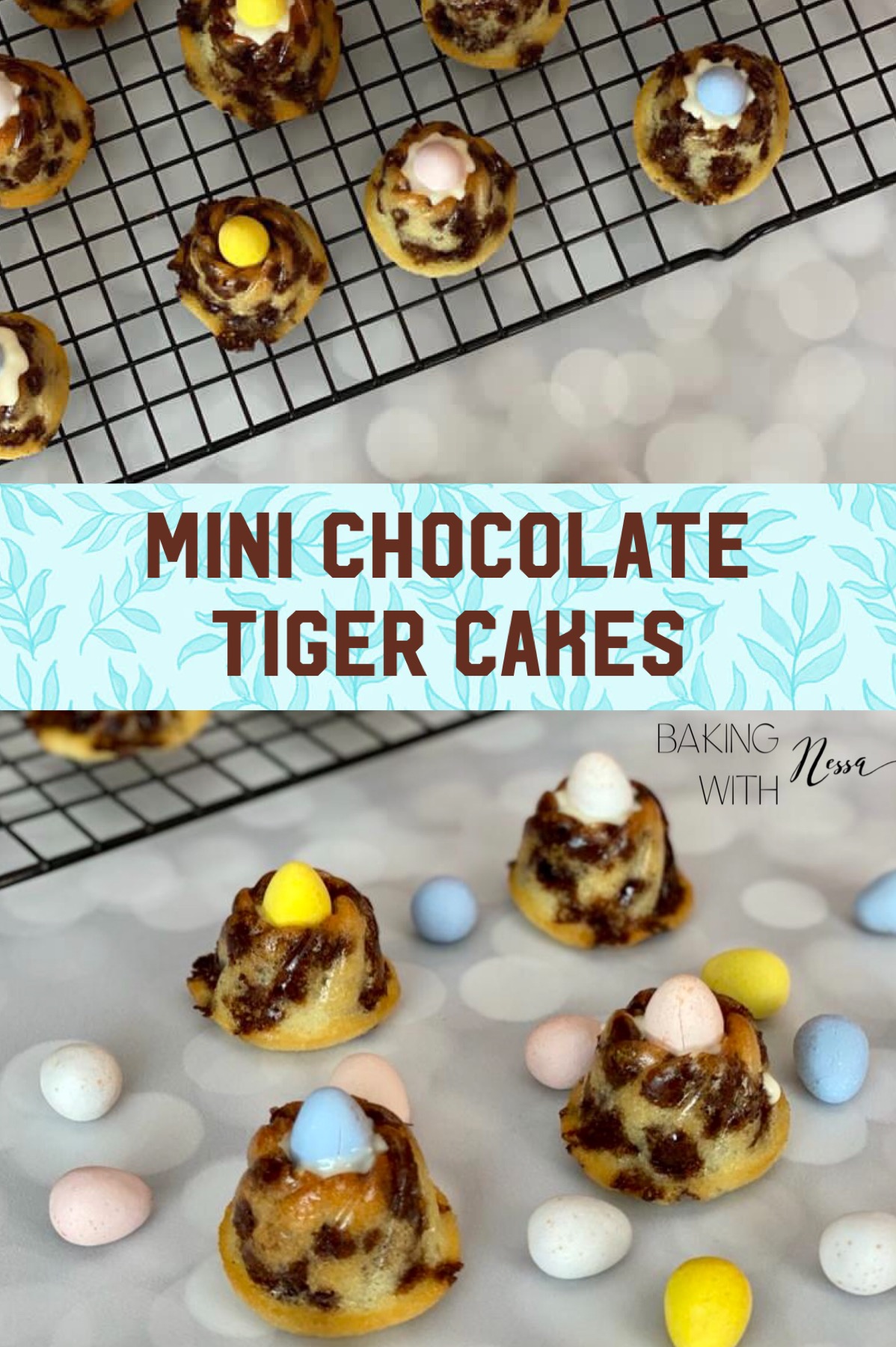 Mini Chocolate Tiger Cakes - Baking with Nessa