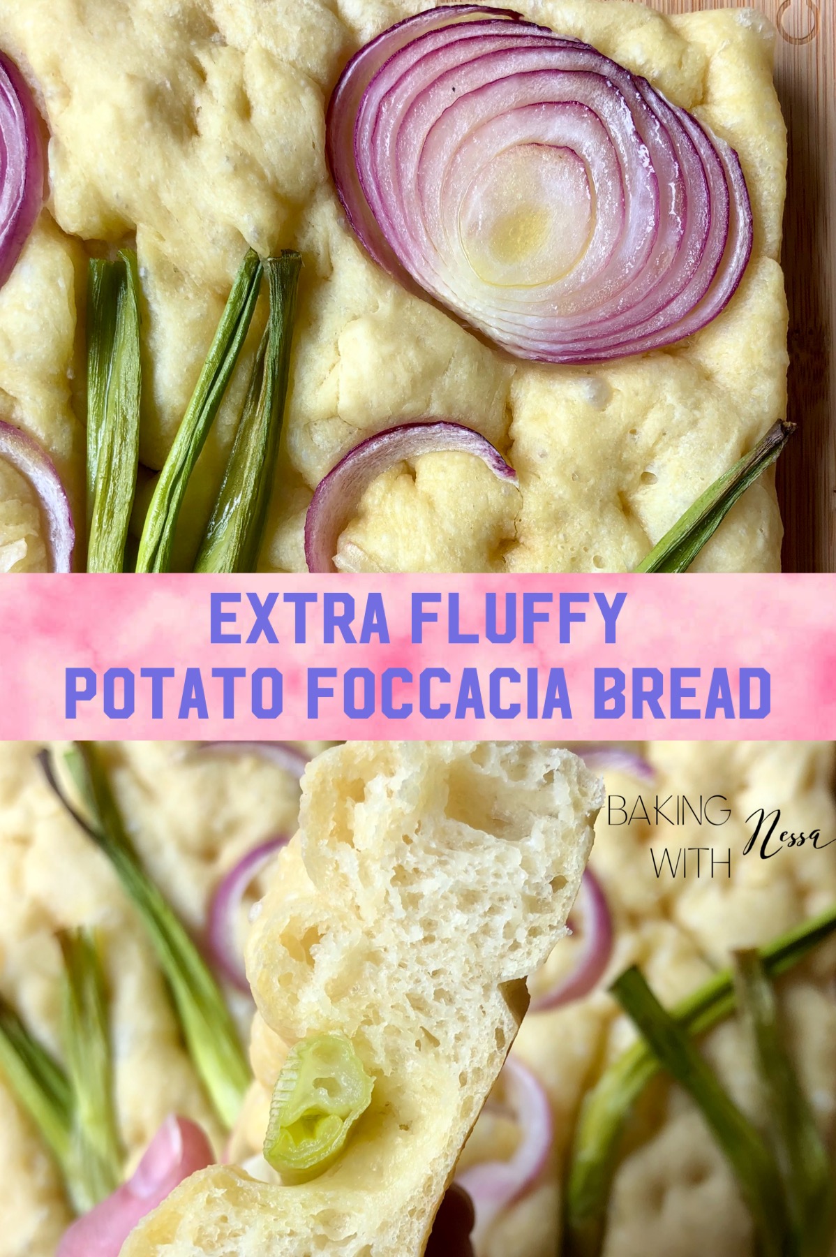 Extra Fluffy Potato Focaccia Bread - Baking with Nessa