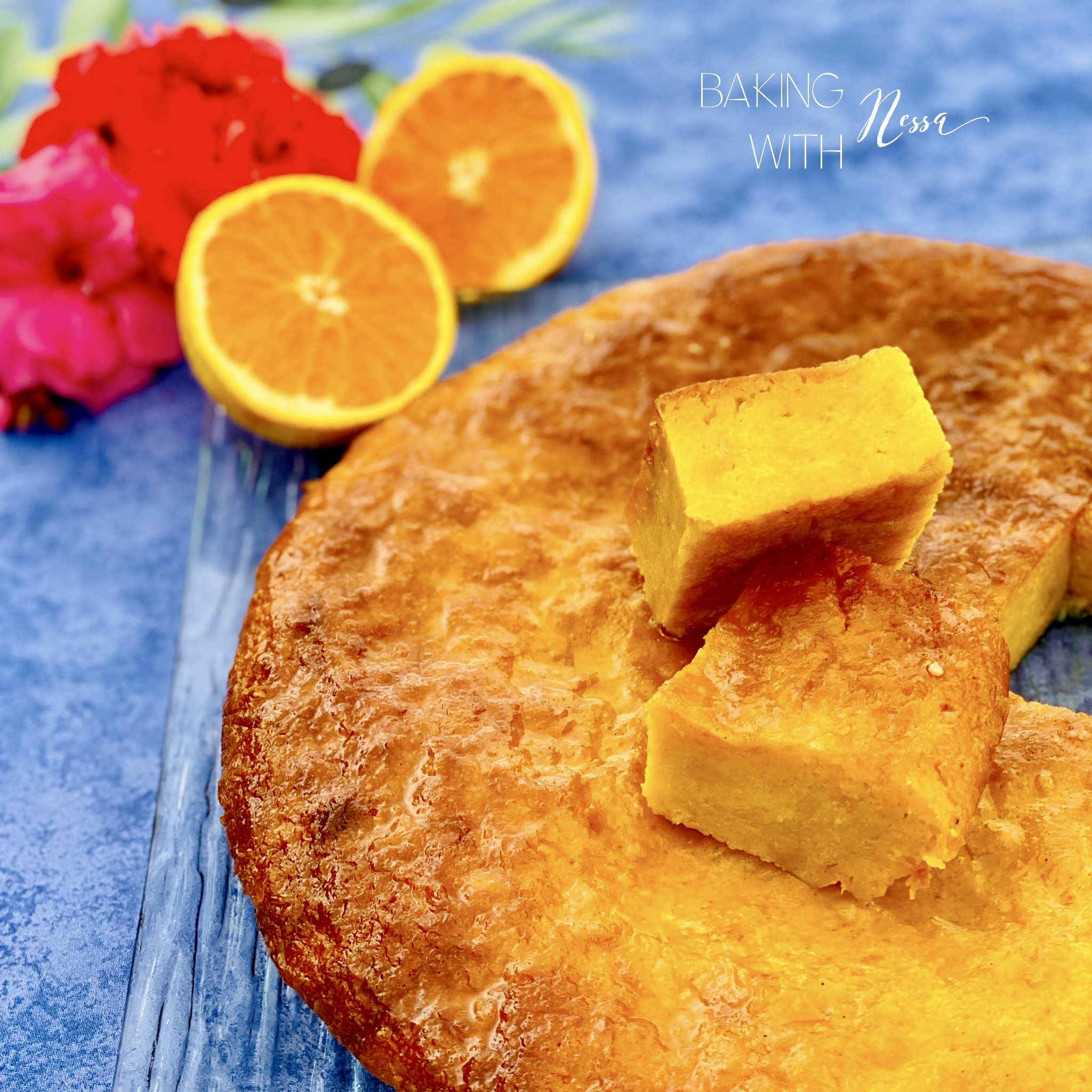 Greek Orange Syrup Cake (Portokalopita) - Baking with Nessa