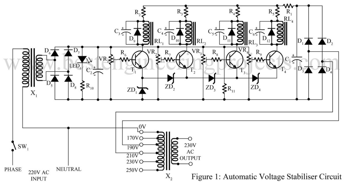 Automatic Voltage Regulator Schematic Circuit Diagram