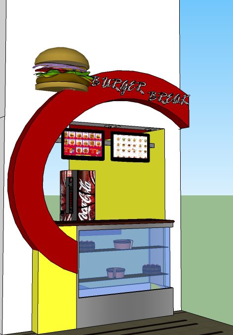 Design For Take Away Counter – Burger Break, Sector 17, Chandigarh.