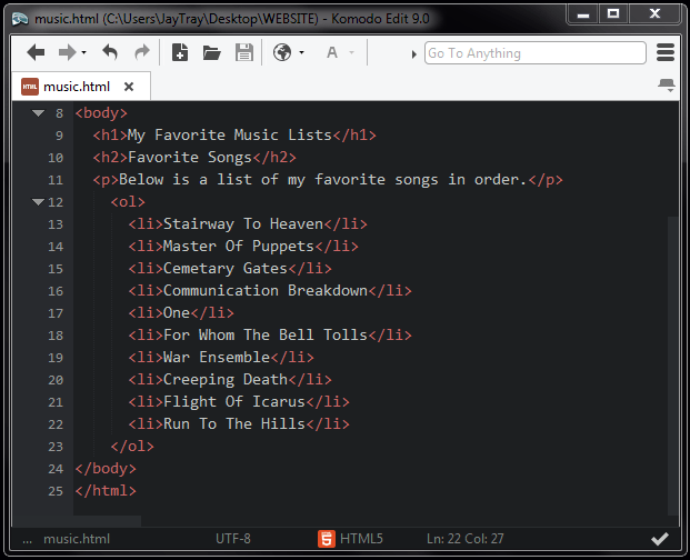HTML Basics of Lists - The JayTray Blog