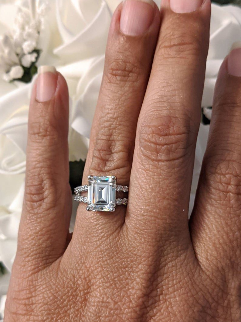 2 Carat Emerald Cut Diamond Engagement Ring