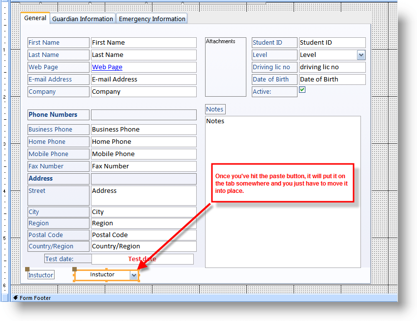 How to put controls on the tab control | BTAB Development