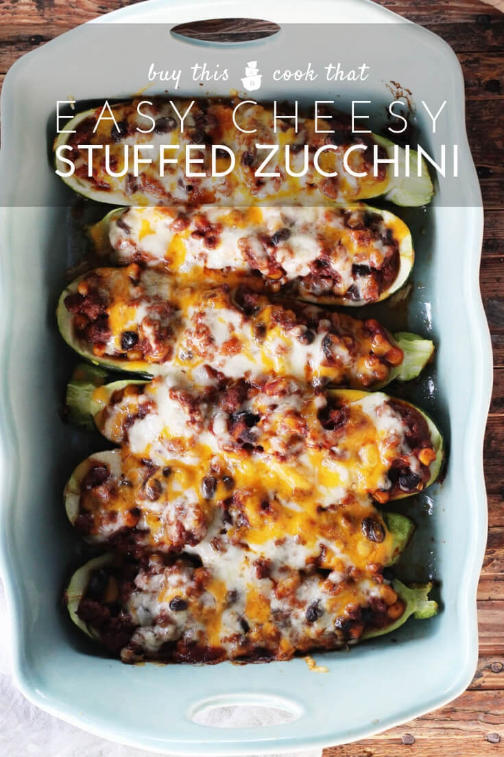 Cheesy (and Easy) Stuffed Zucchini - Buy This Cook That