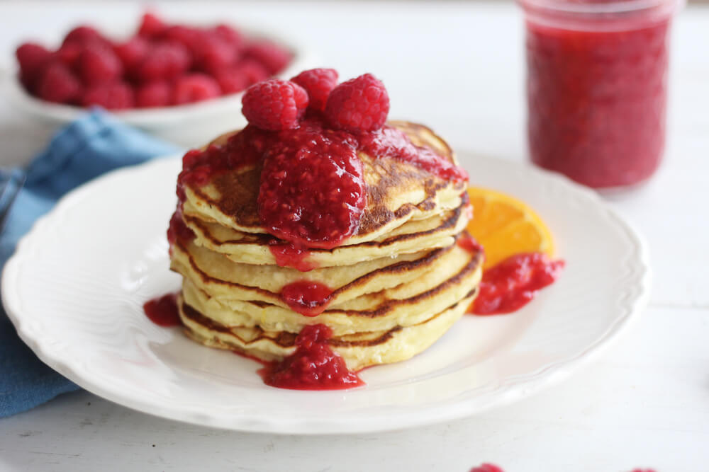 Fresh Raspberry Ricotta Pancakes - Buy This Cook That