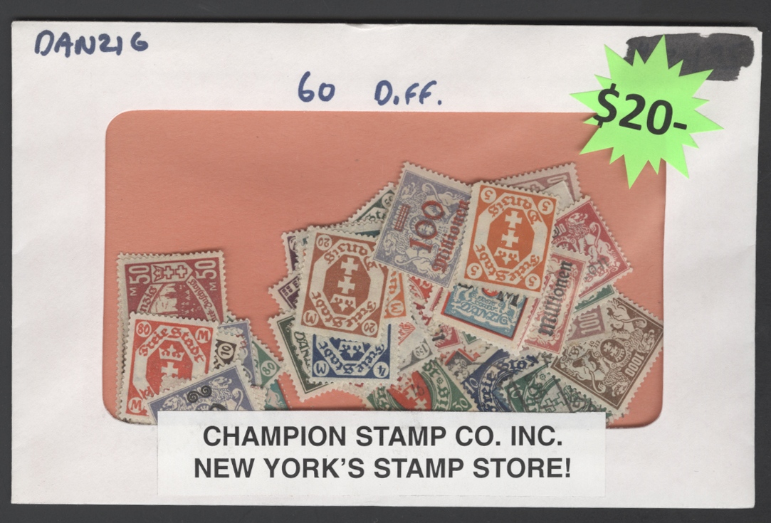 60 Different Danzig - Champion Stamp
