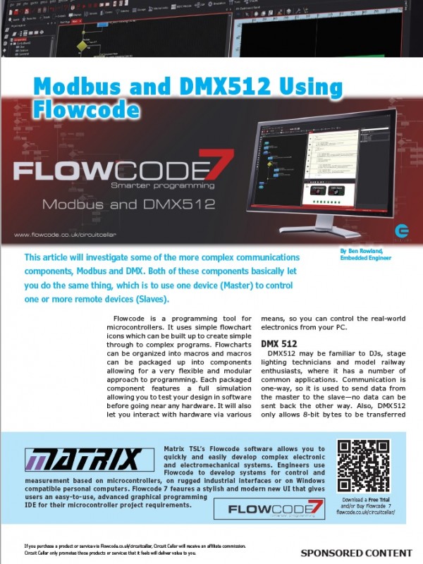 Flowcode 7 (Part 3): Modbus and DMX512 (Sponsor: Matrix) - Circuit Cellar