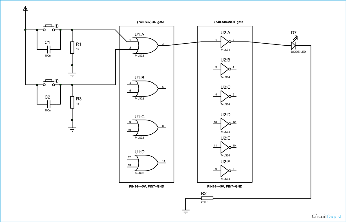 Simple Nor Gate Circuit Diagram