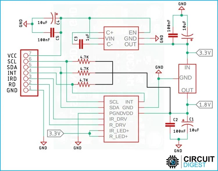 Heartbeat Sensor Using Arduino Circuit Diagram