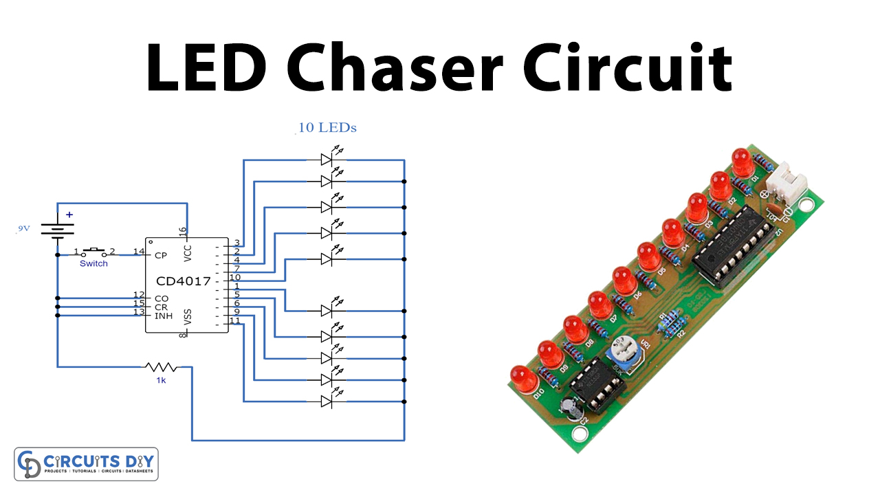 4017 Decade Counter Circuit - Circuit Diagram