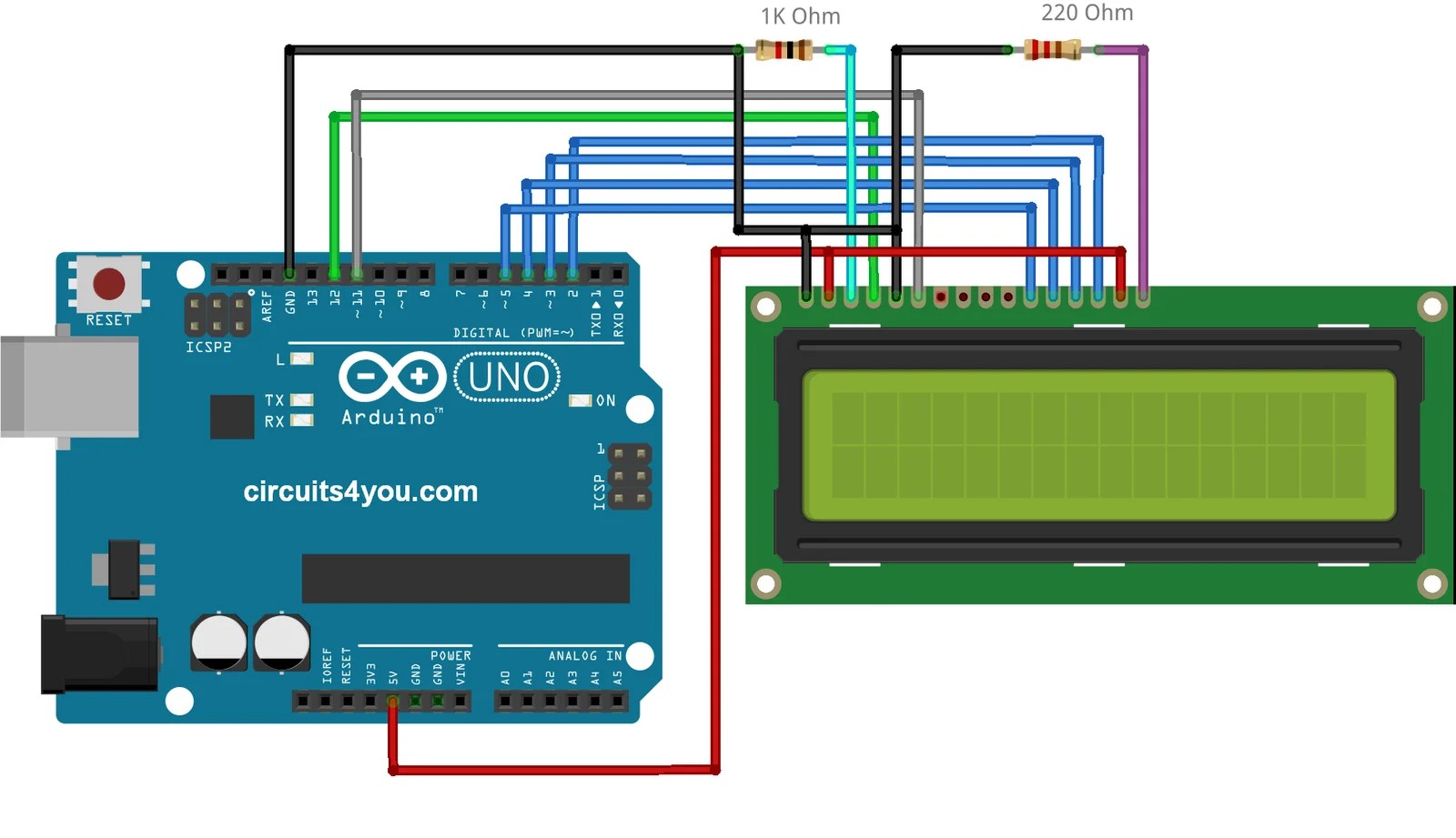 Lcd Display Arduino Circuit Diagram - Circuit Diagram