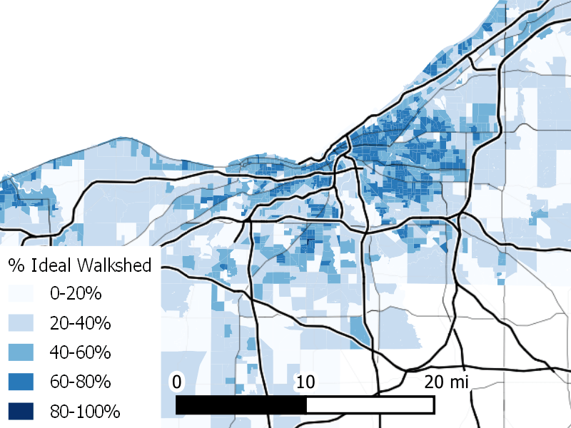 Mapping Walkable Density | City Observatory