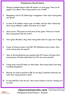 Maths Word Problems Year 5 Kathryn Otoole s 4th Grade Math Worksheets