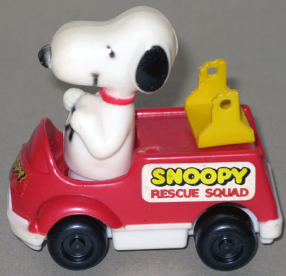 Snoopy in Rescue Squad Firetruck Push n’ Pull Car - ShopCollectPeanuts.com