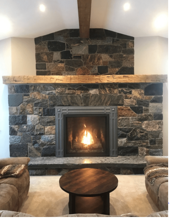 Elite Blue Granite 14' Fireplace Hearth in One Piece - Colonial Brick ...