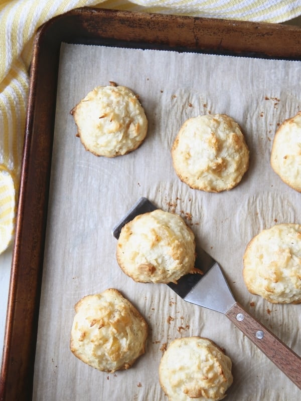 White Chocolate-Dipped Tropical Macaroons - Completely Delicious