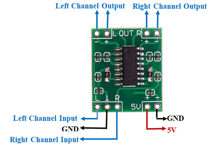 Circuit Diagram For 5v Audio Amplifier