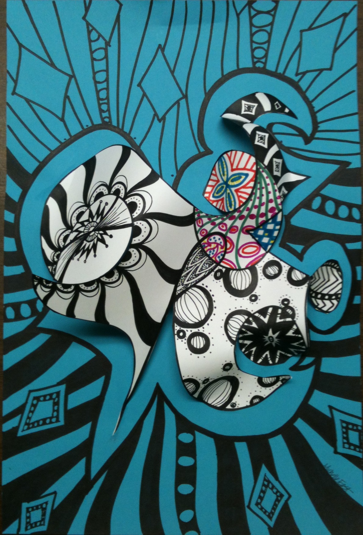 Rhythm and Emphasis - Zentangle 3D Paper Sculpture - Create Art with ME