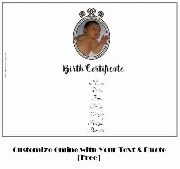 Free Customizable Birth Certificate Template | Many designs