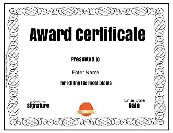 Free Customizable & Printable Funny Awards