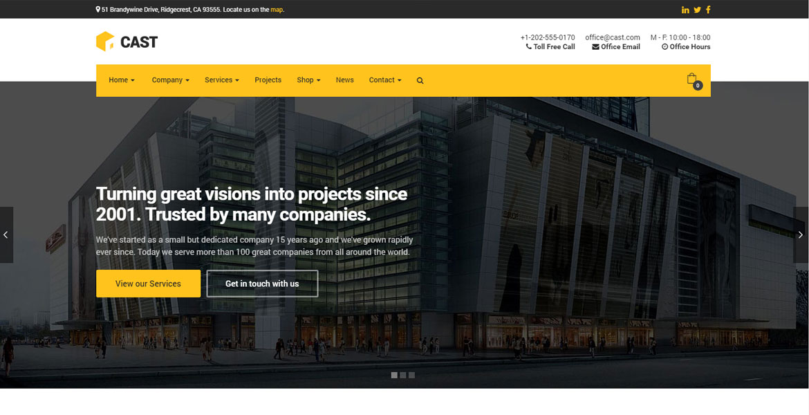 Cast - Construction & Building WordPress Theme - CSS Nectar CSS Gallery