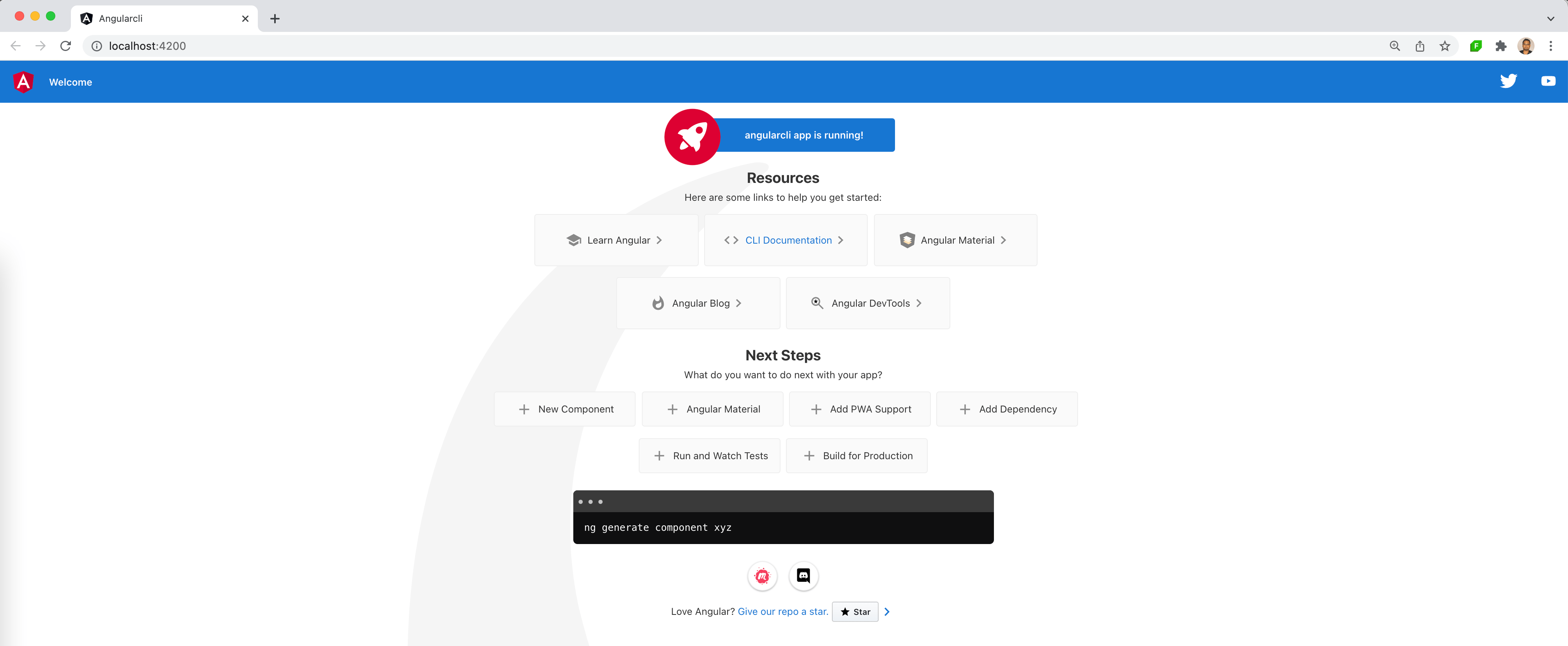 Angulaire sur le bureau