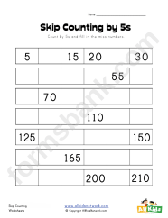 Count By 5S Worksheet Printable PDF Template