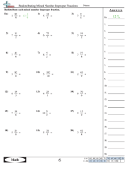 Adding And Subtracting Improper Fractions Worksheet
