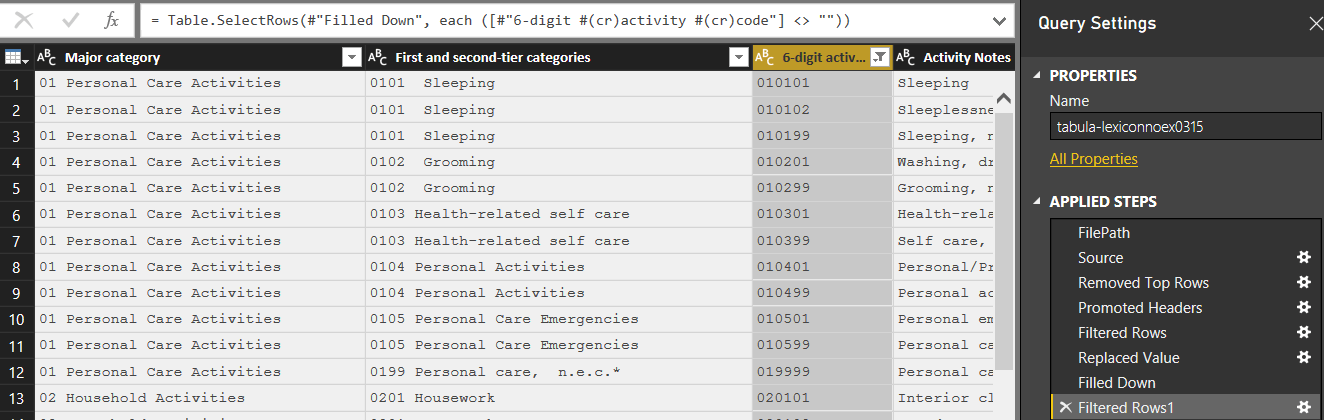 PQ-FilterRows2 - DataVeld