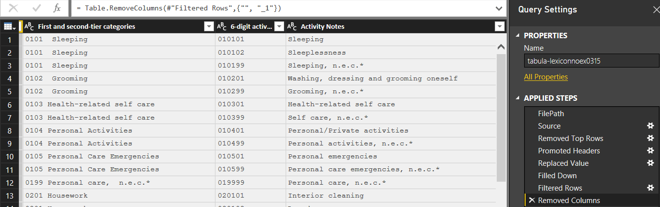 PQ-RemoveColumns - DataVeld