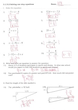 Solving Two Step Equations Word Problems Worksheet With Answers