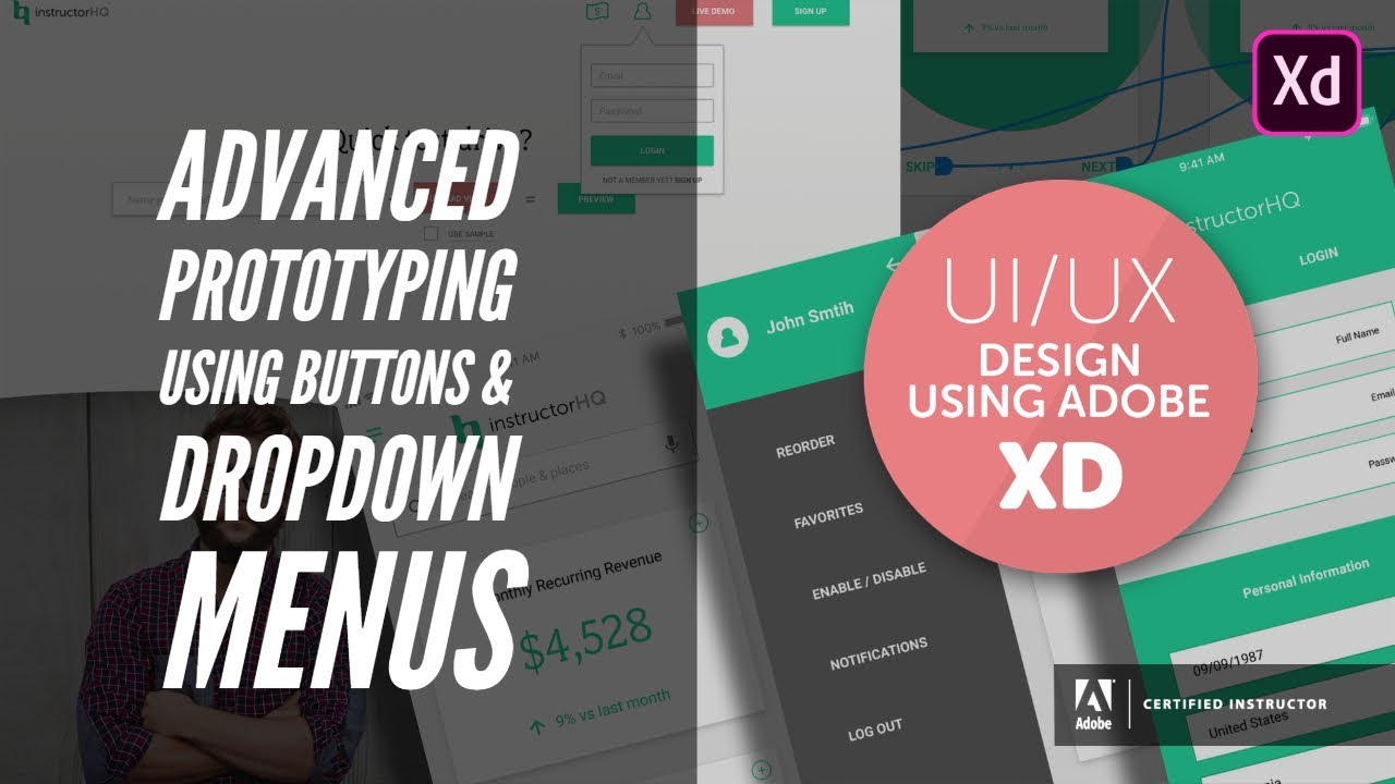 Advanced prototyping using buttons & dropdown menus - UI/UX & Web ...