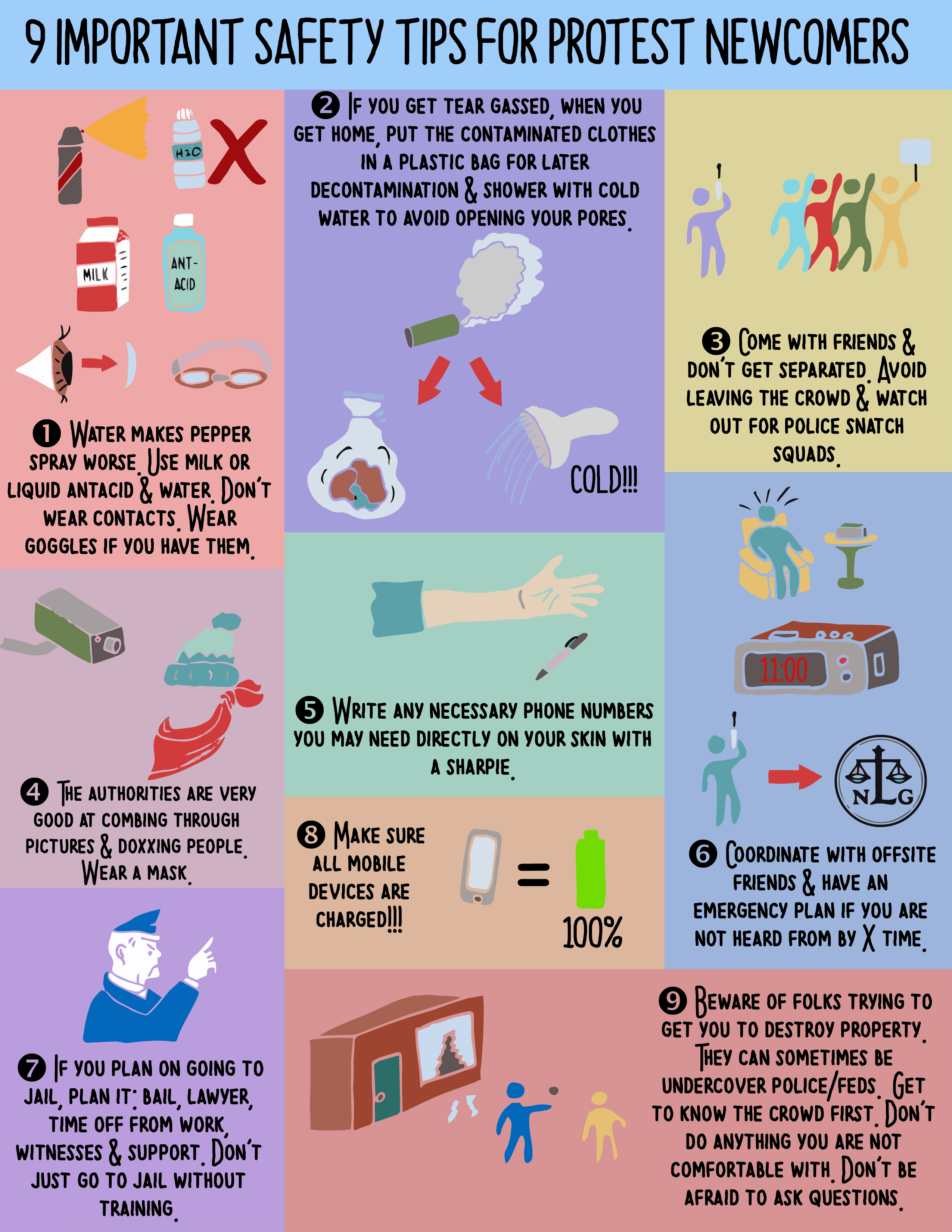 9 Important Safety Tips for Protest Newcomers – Dichos de un bicho