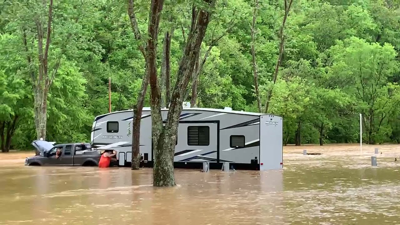 Ford Truck Rescues Camper in Flooded RV Park - Drivin' & Vibin'