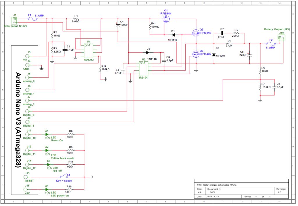 Schematic Of Solar Battery Charger - Circuit Diagram