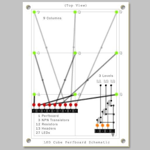 3x3x3 Led Cube Circuit Digest - Circuit Diagram