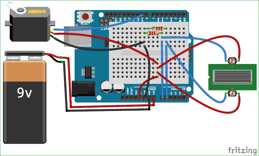 Simple Solar Tracking System Circuit Diagram