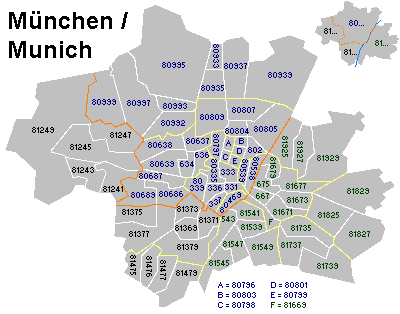 Postleitzahlen Von Munchen