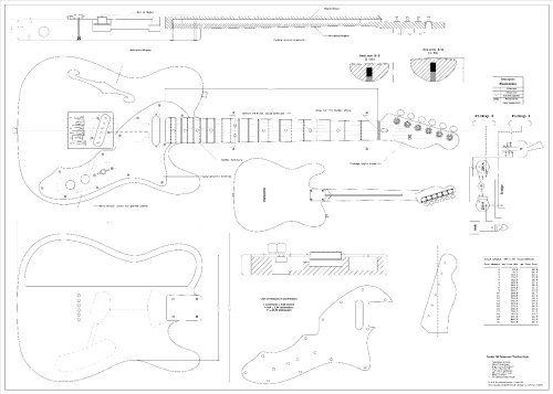 Full Scale Plans for the Fender Telecaster 1969 Thinline Electric ...